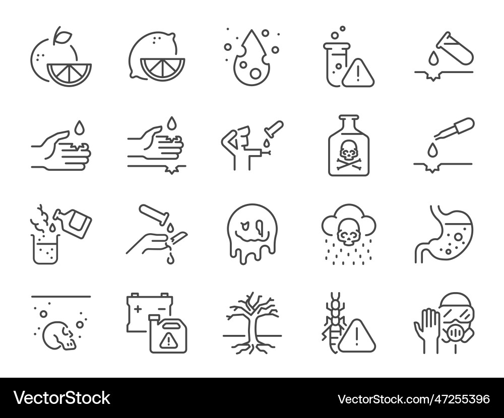 Acid icon set Royalty Free Vector Image - VectorStock
