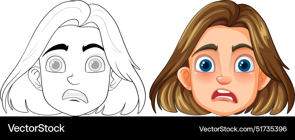 Art of a shocked face Royalty Free Vector Image
