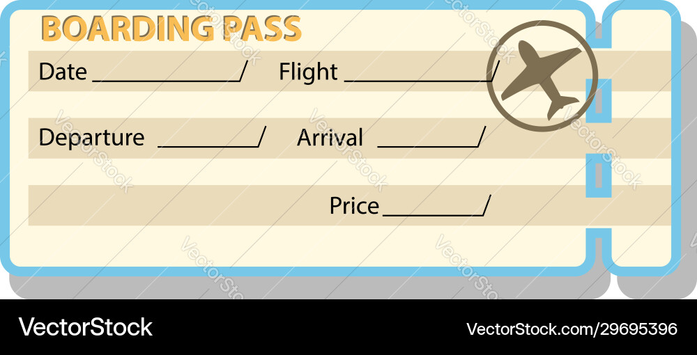 Boarding ticket Royalty Free Vector Image - VectorStock