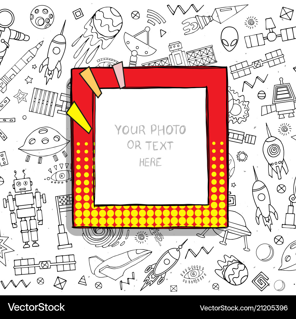 Cartoon template frame Royalty Free Vector Image