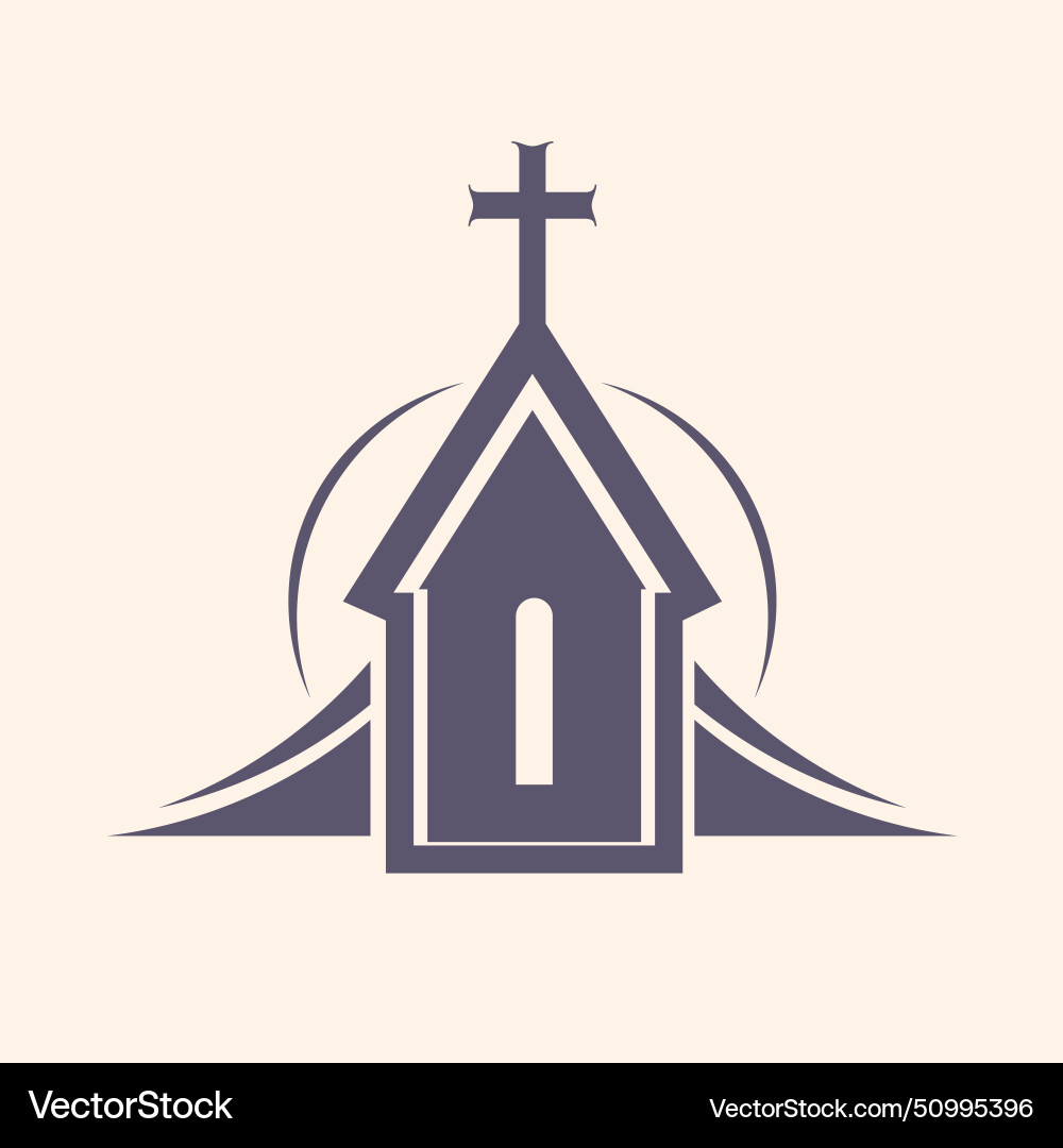 Church building emblem community worship unity Vector Image