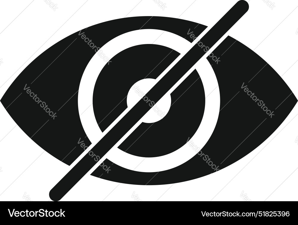 Crossed eye showing blind concept icon Royalty Free Vector