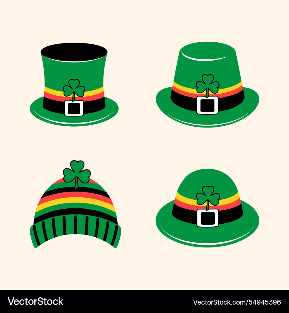 Festive st patricks day hats collection Royalty Free Vector