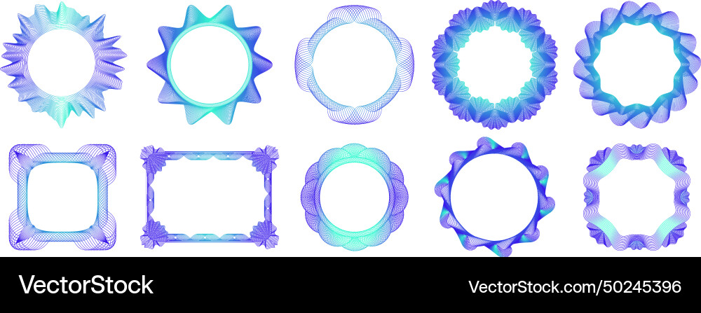 Guilloche pattern frame ornamental geometric Vector Image