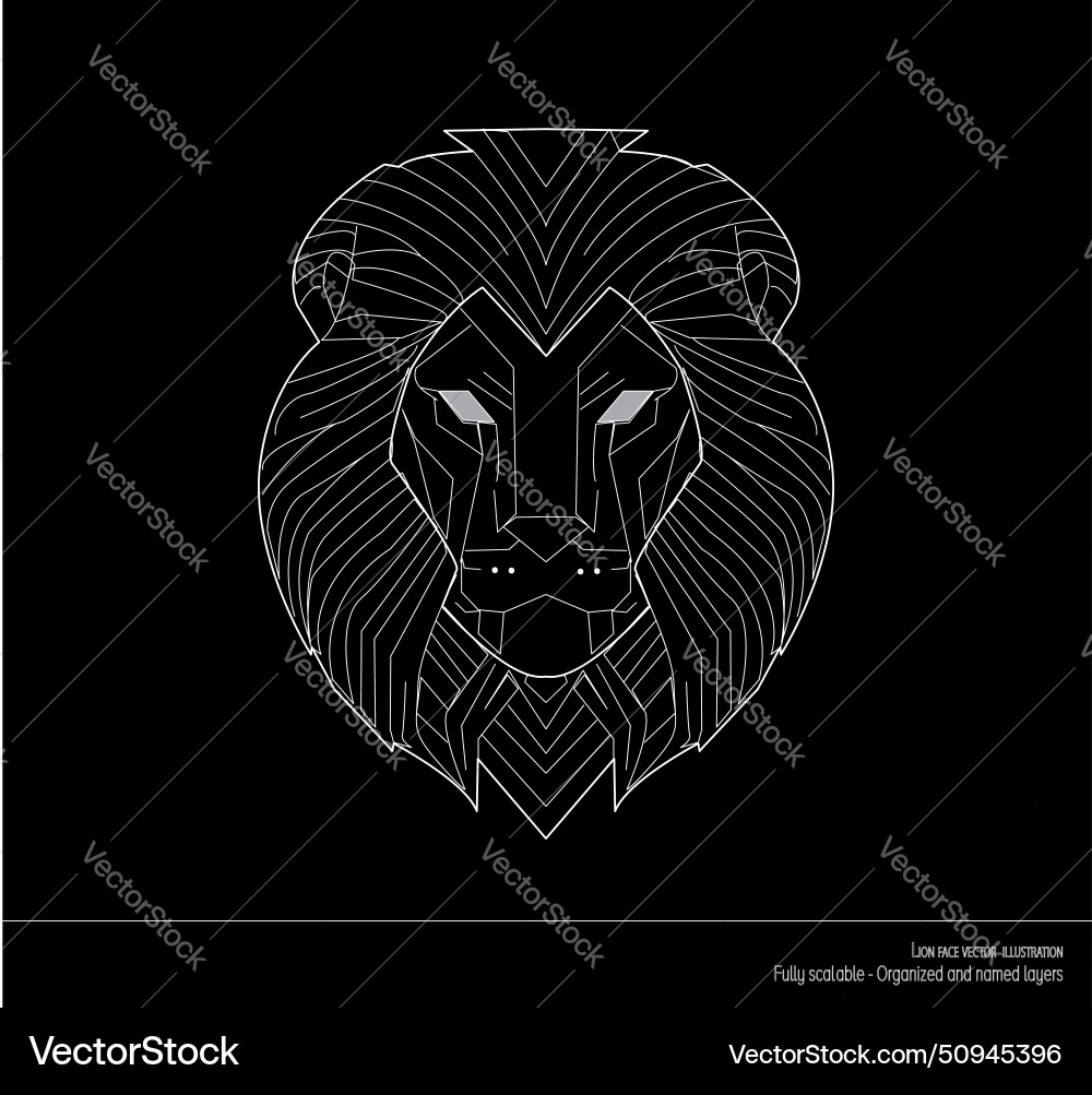 Lion face Royalty Free Vector Image - VectorStock