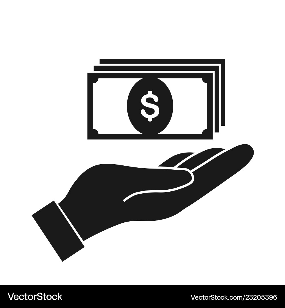 Money Hand Icon - Currency Payment Royalty Free Vector Image