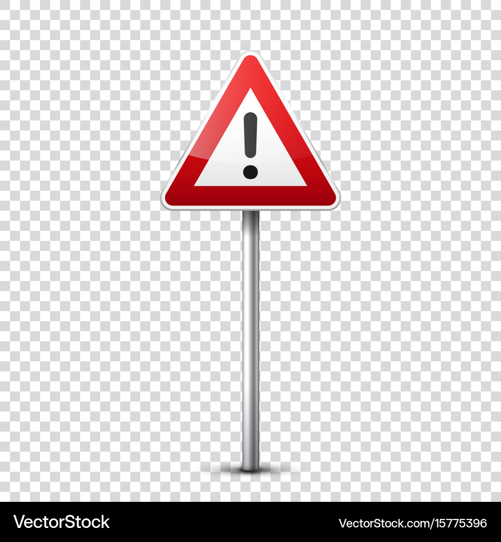 Road red signs collection isolated on transparent Vector Image