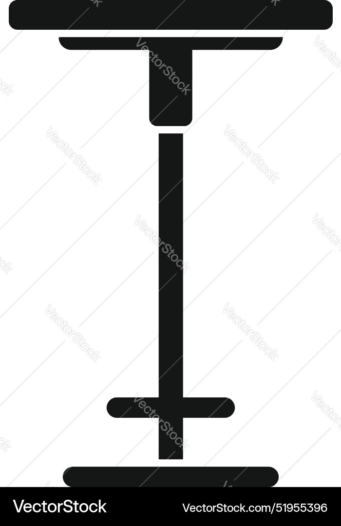 Round table standing on one leg with cross stand Vector Image