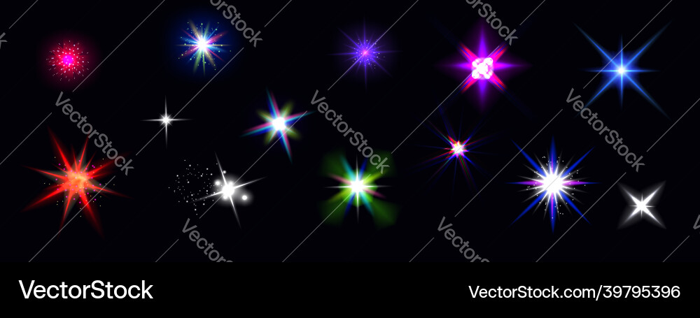 Shine Effects: Flash Lights & Sparkles Vector Image