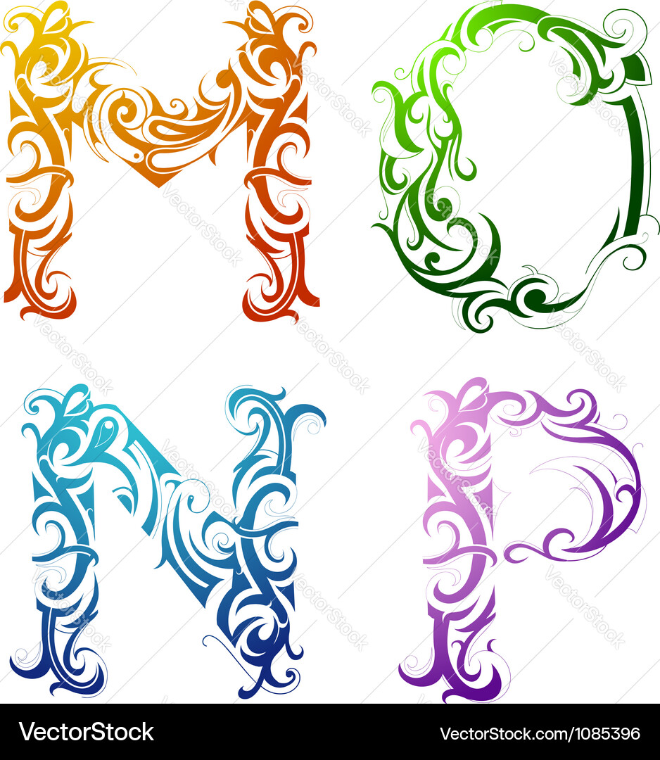 Tribal Letters Tattoos Alphabet Tribal Tattoo Letters Vector Images