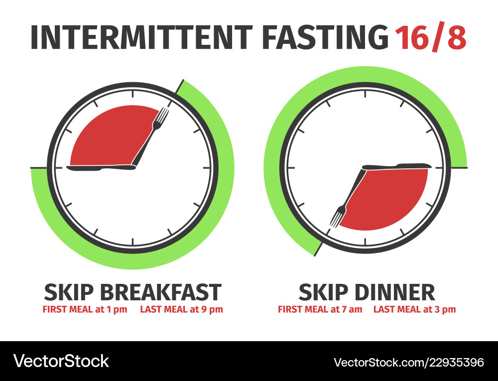 Two schemes and concept of intermittent fasting Vector Image