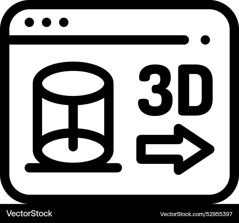 Cylinder icon thin linear style design isolated Vector Image