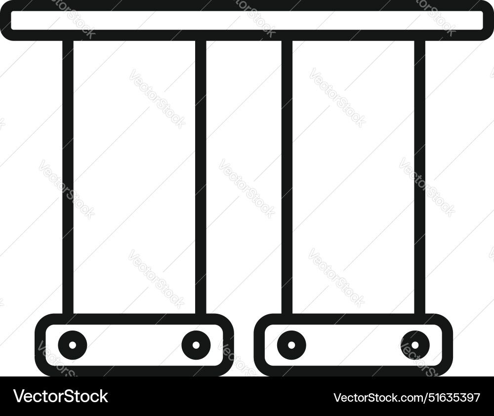 Double swing hanging from a crossbar Royalty Free Vector