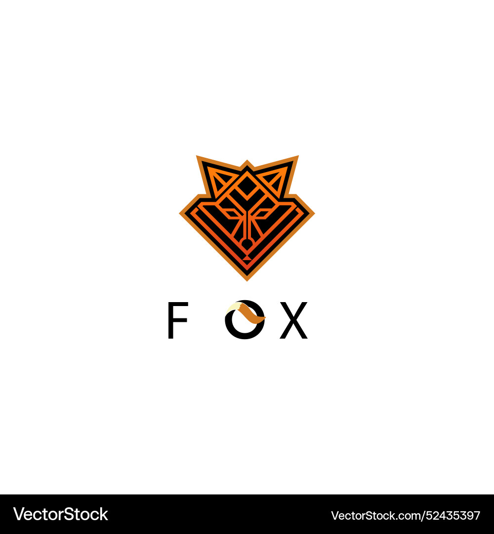 Fox line art design Royalty Free Vector Image - VectorStock