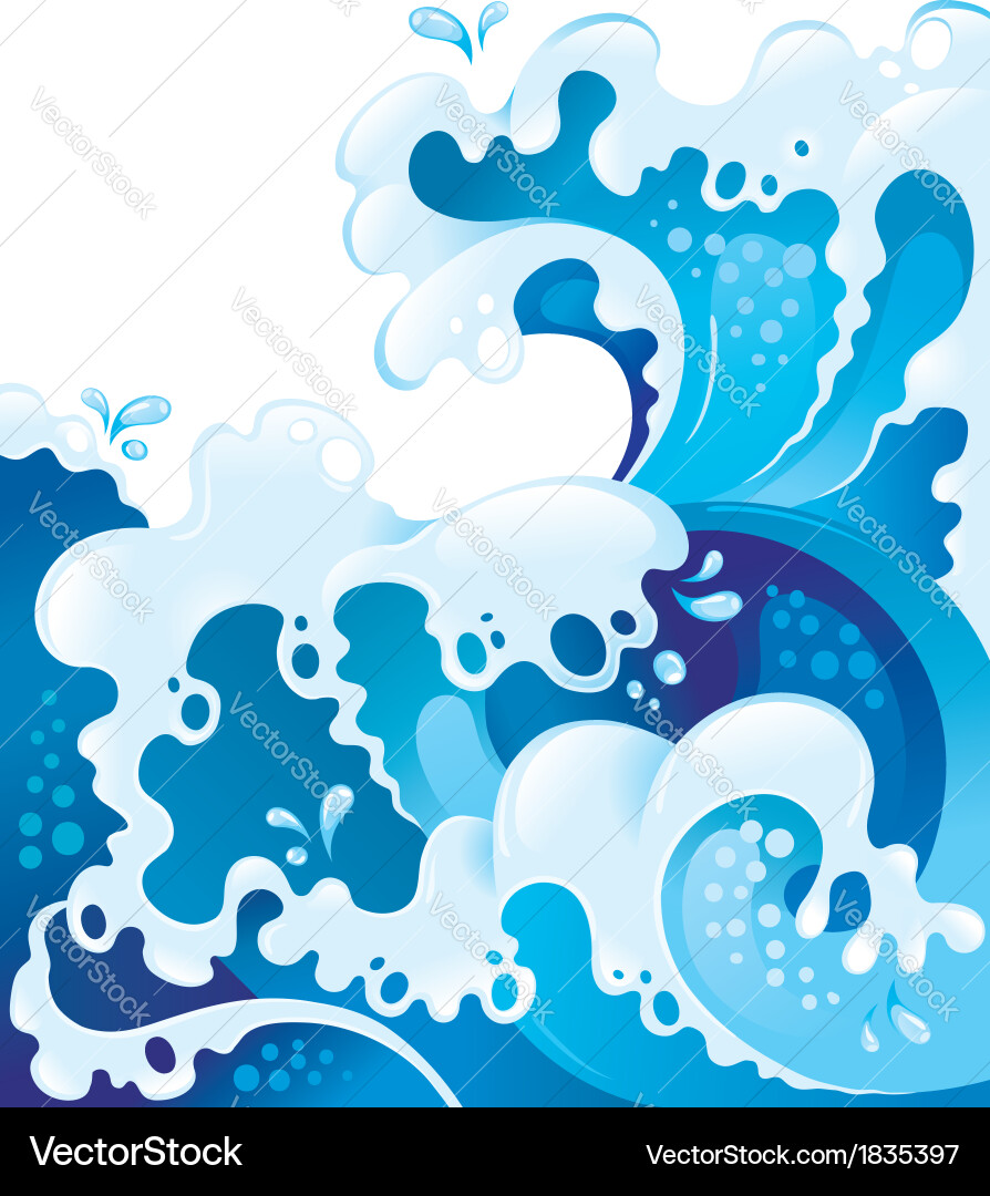 Ocean Wave Royalty Free Vector Image Vectorstock Ocean Pattern Royalty
