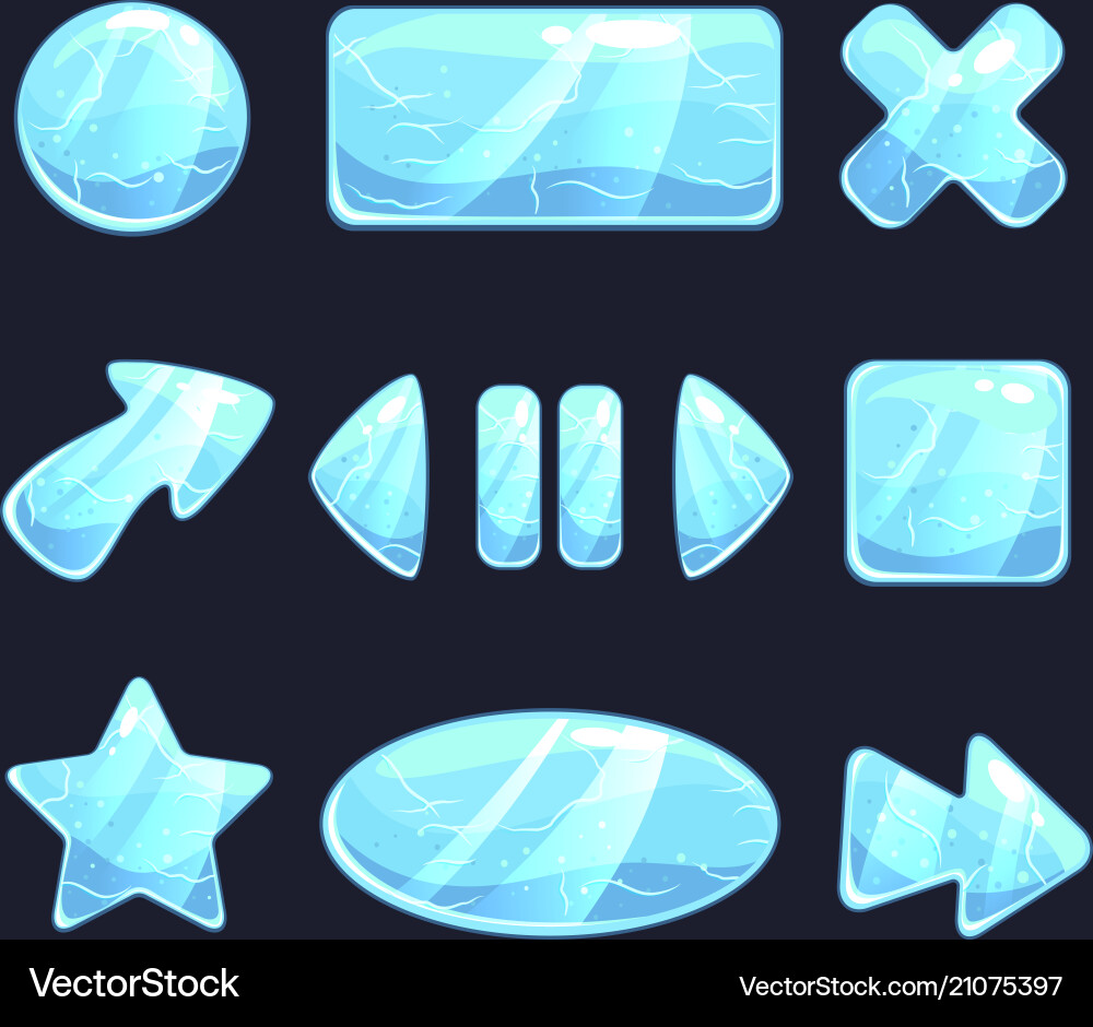 Ice game buttons Royalty Free Vector Image - VectorStock