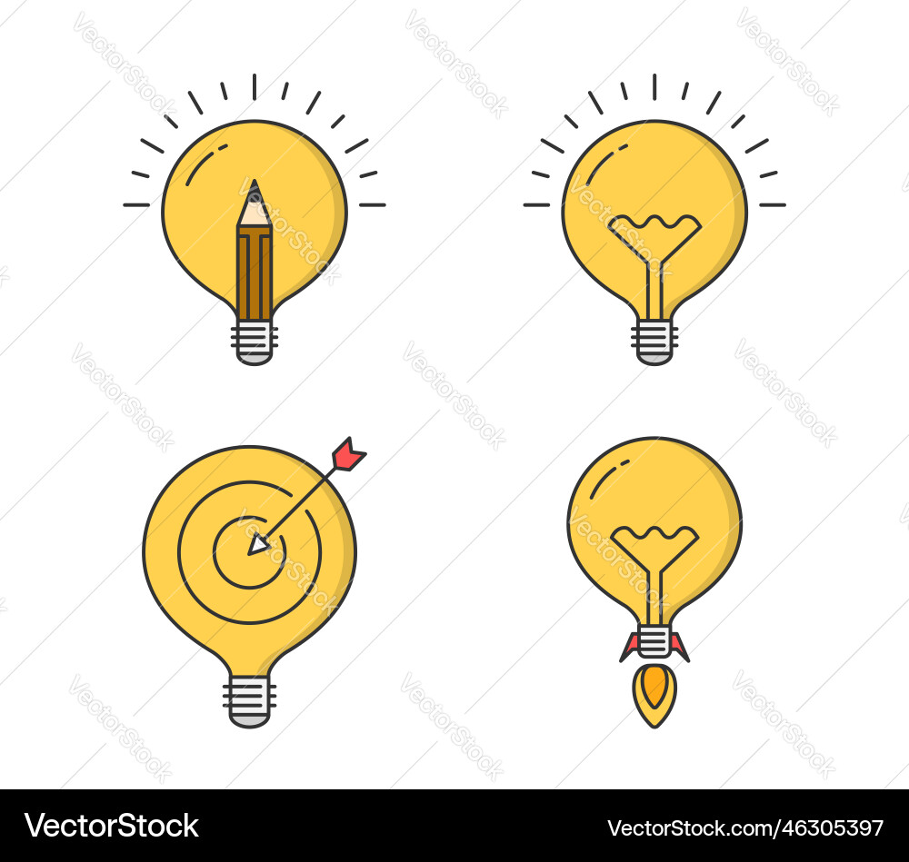 Idea line icons Royalty Free Vector Image - VectorStock