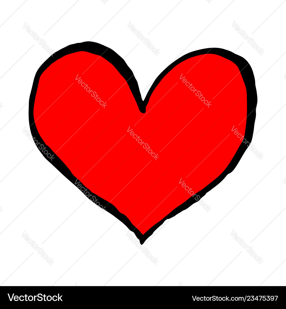 Red heart shape isolated on white background Vector Image