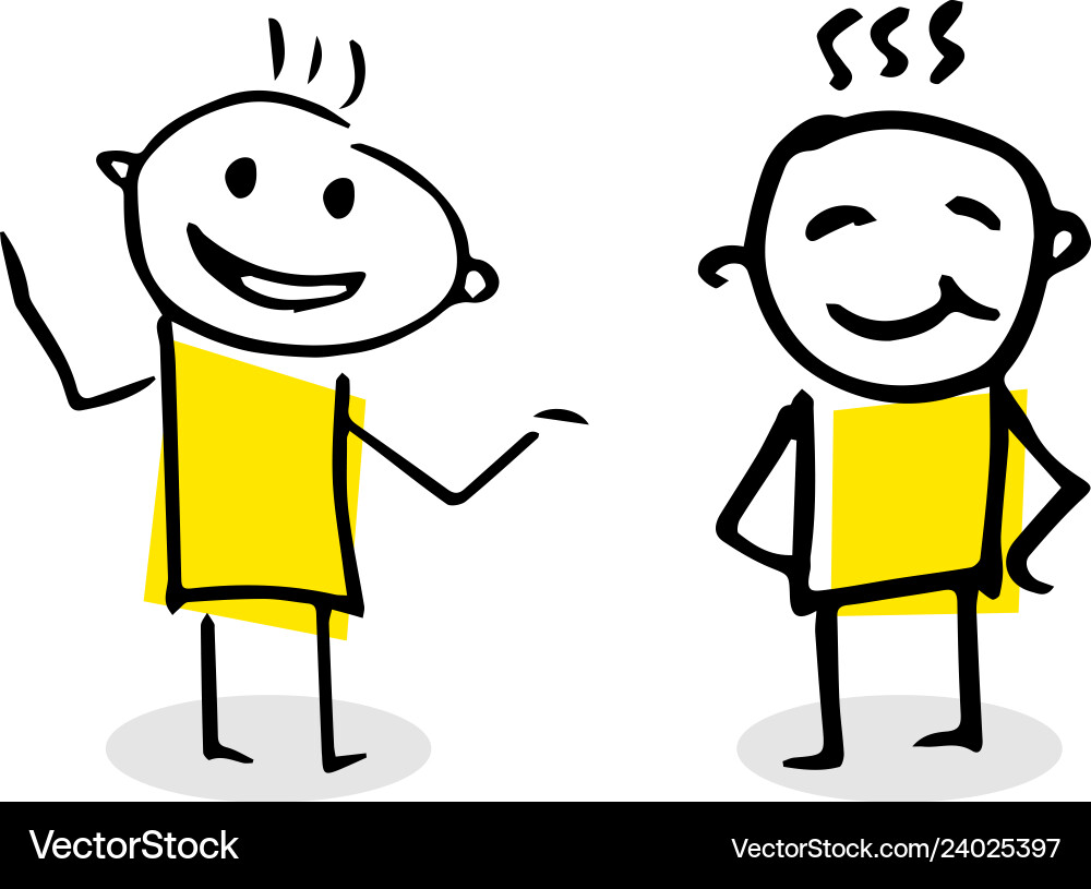Two people talking to each other Royalty Free Vector Image