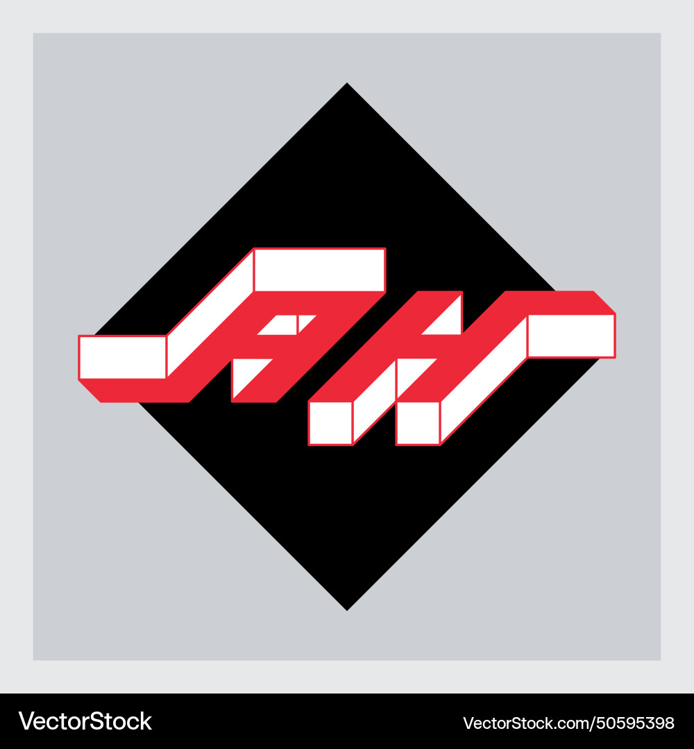 A and h - monogram or logotype ah 2-letter code Vector Image