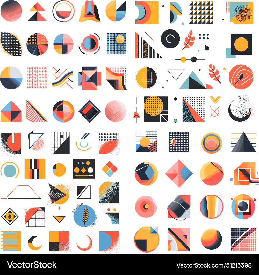 Abstract geometric shapes cartoon simple figure Vector Image