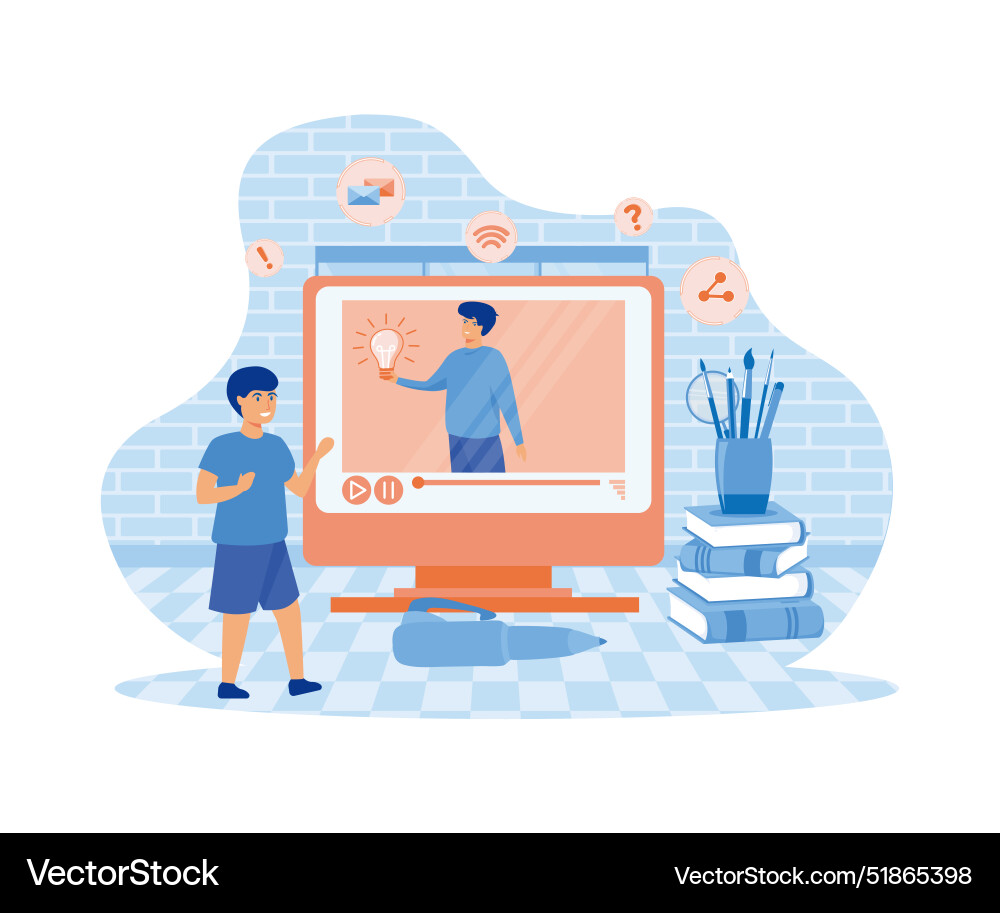 E-learning banner online education home schooling Vector Image