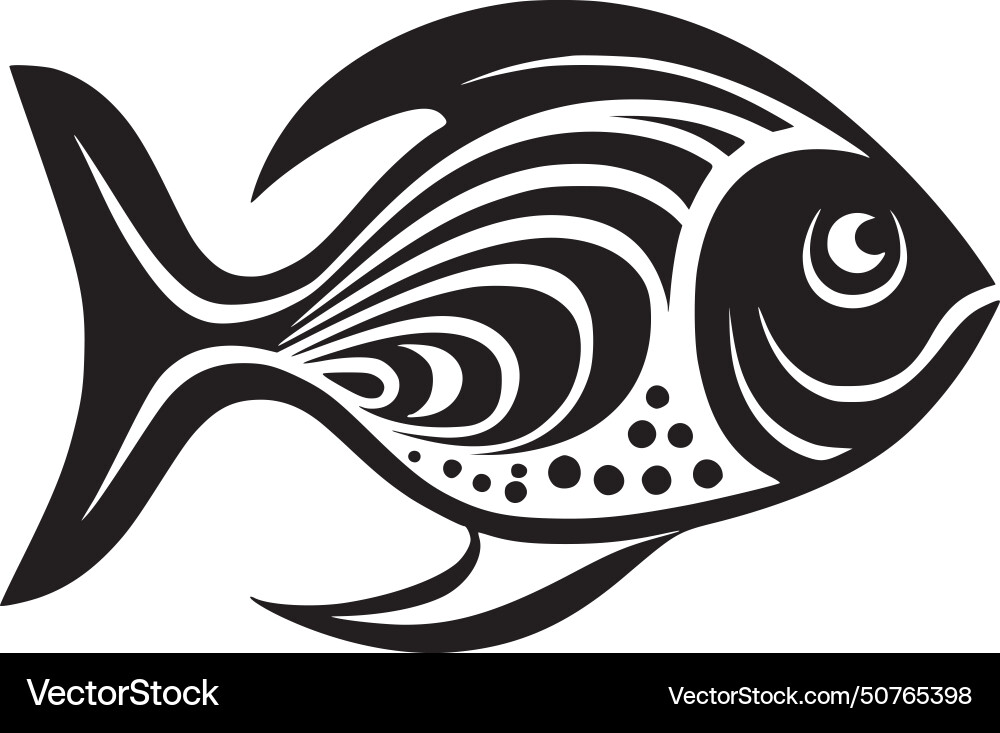 Fish - black and white isolated icon Royalty Free Vector