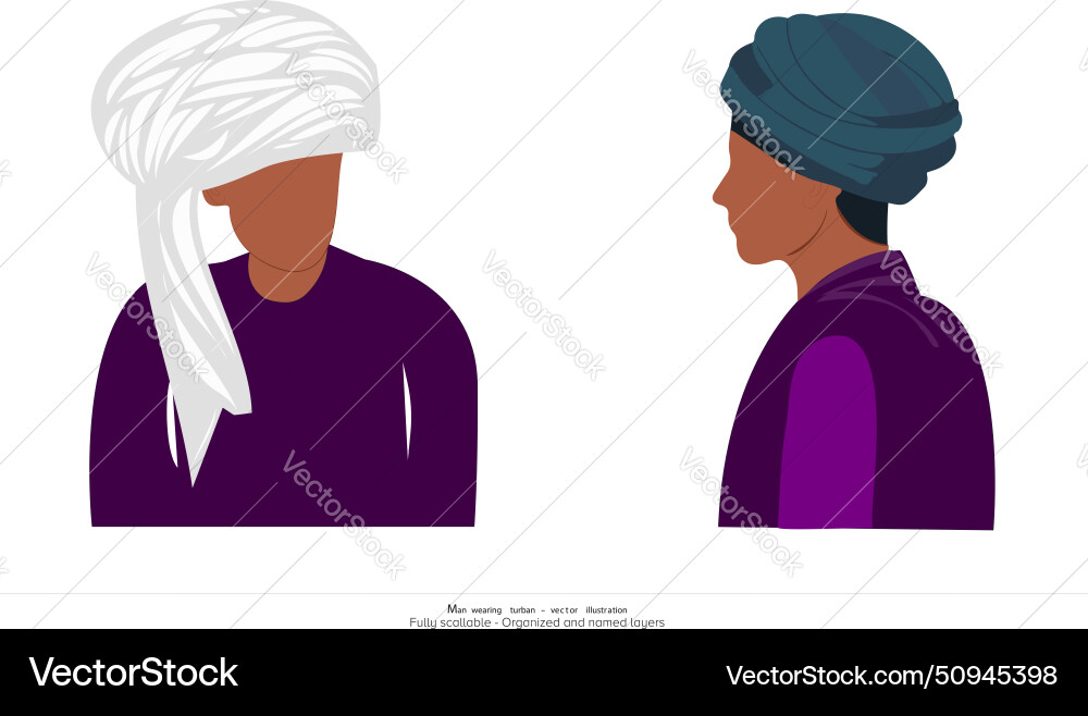 Man wearing turban Royalty Free Vector Image - VectorStock