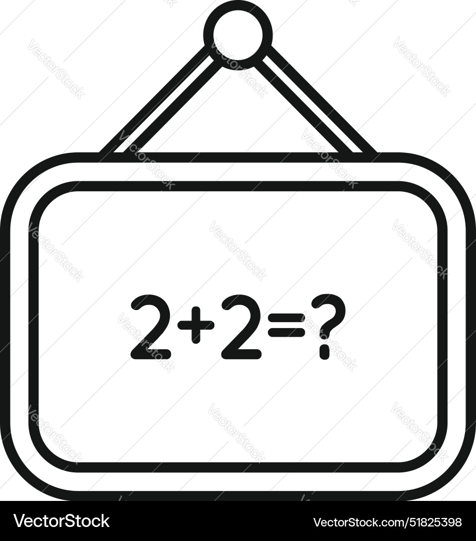 School blackboard hanging with simple math sum on Vector Image