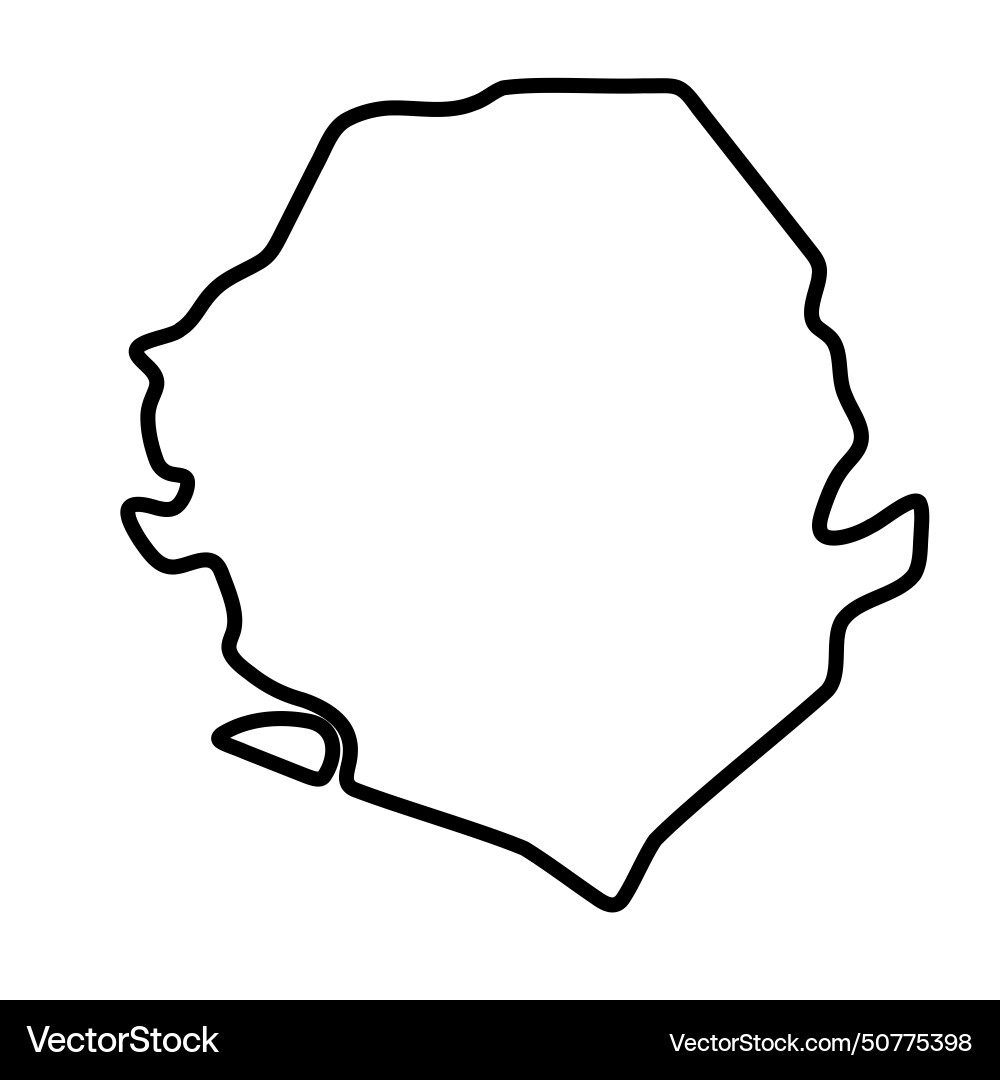 Sierra leone simplified outline map Royalty Free Vector