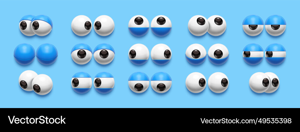 Simple 3d eyes Royalty Free Vector Image - VectorStock
