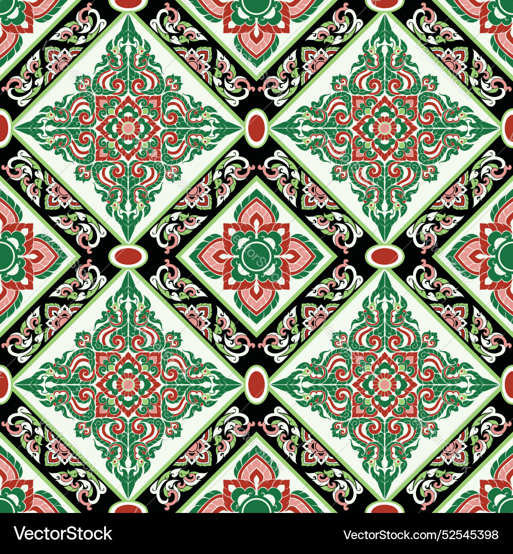 Thai art seamless pattern refined asian style Vector Image
