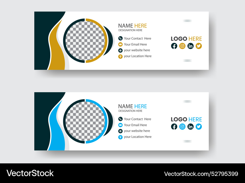 A modern minimalist email signature layout Vector Image