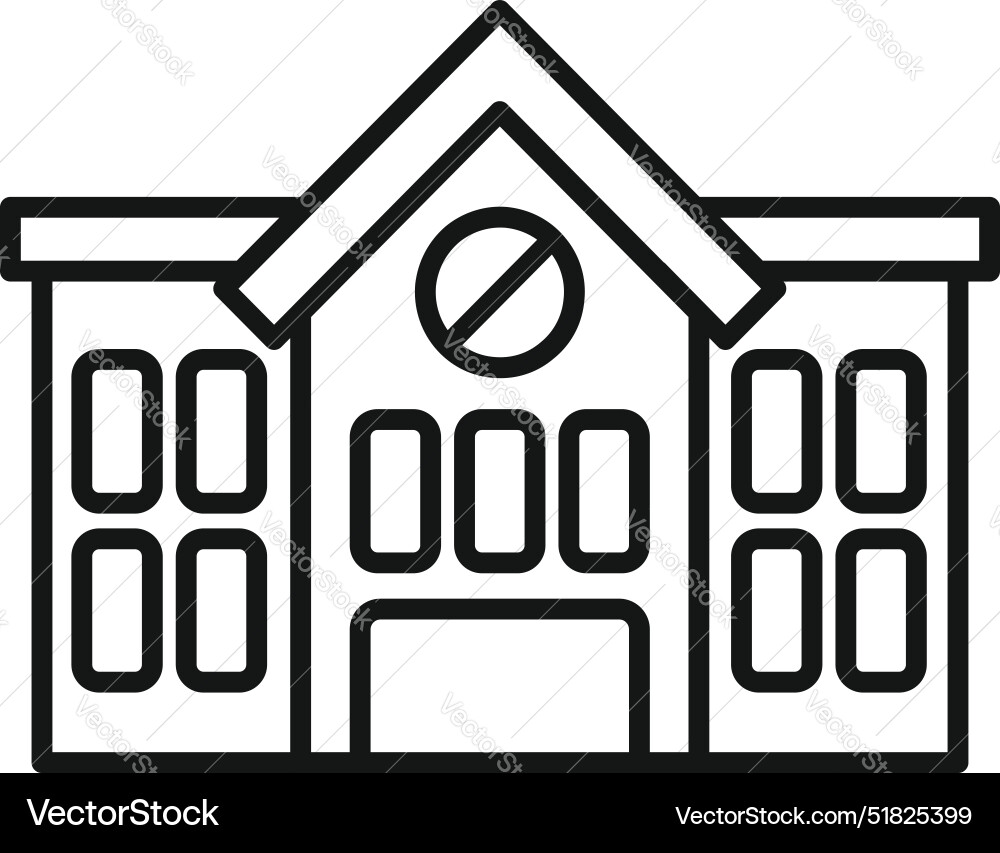 Abandoned school building closed during pandemic Vector Image