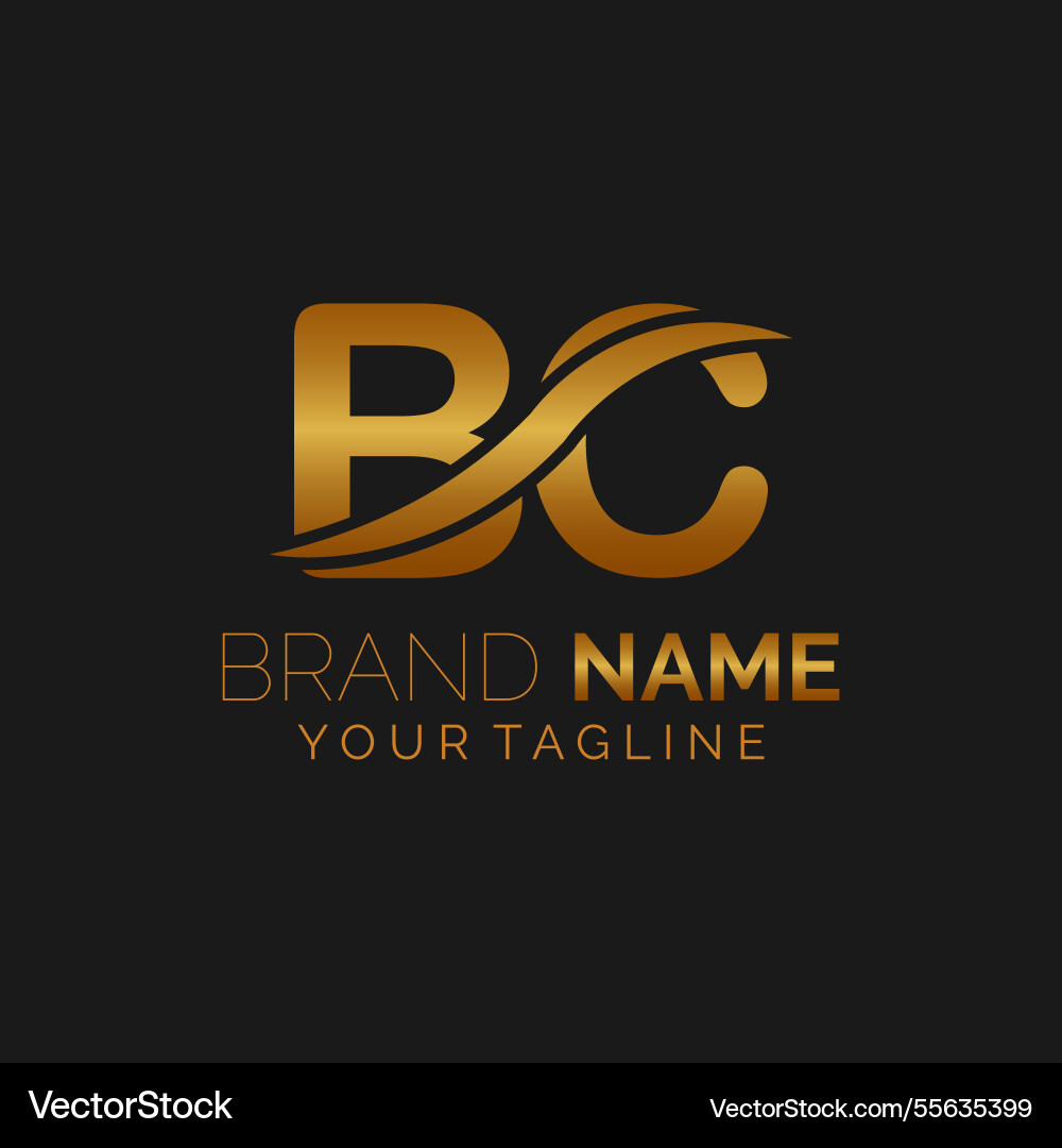 Bc logo design trendy awesome artistic initial Vector Image