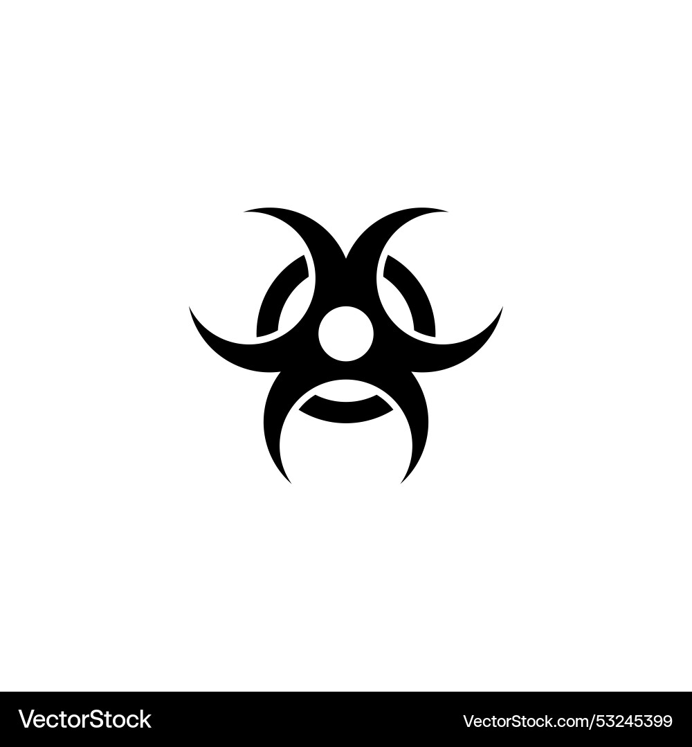 Black biohazard symbol modern simplistic design Vector Image