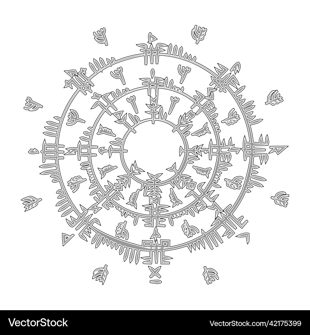 Circle magic rune symbol Royalty Free Vector Image