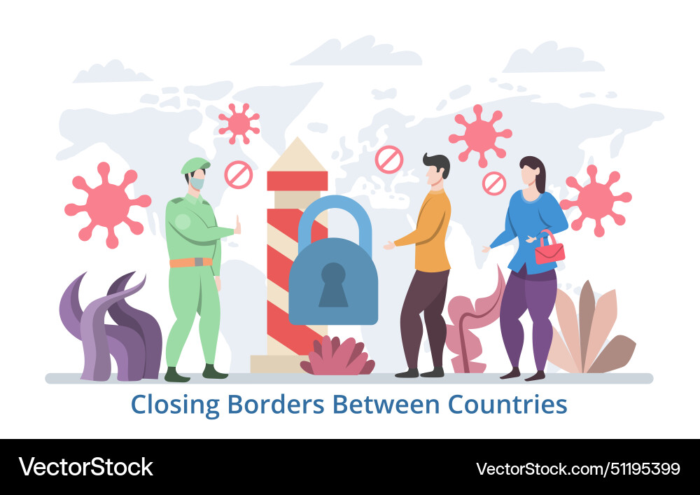 Closing borders between countries concept Vector Image