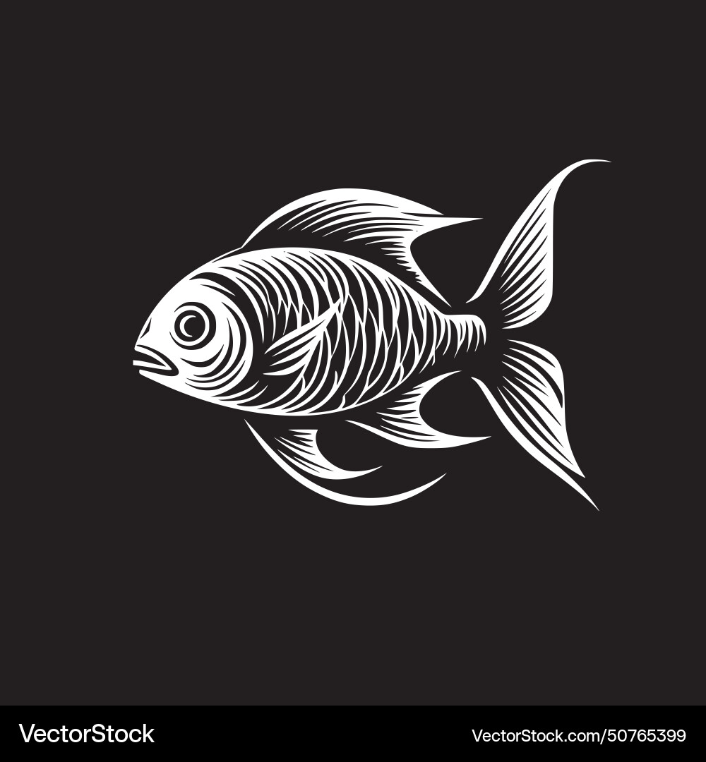 Fish - black and white Royalty Free Vector Image