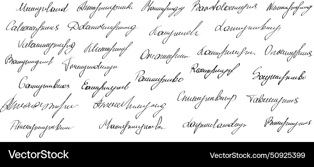 Handwritten unreadable text decorative word Vector Image