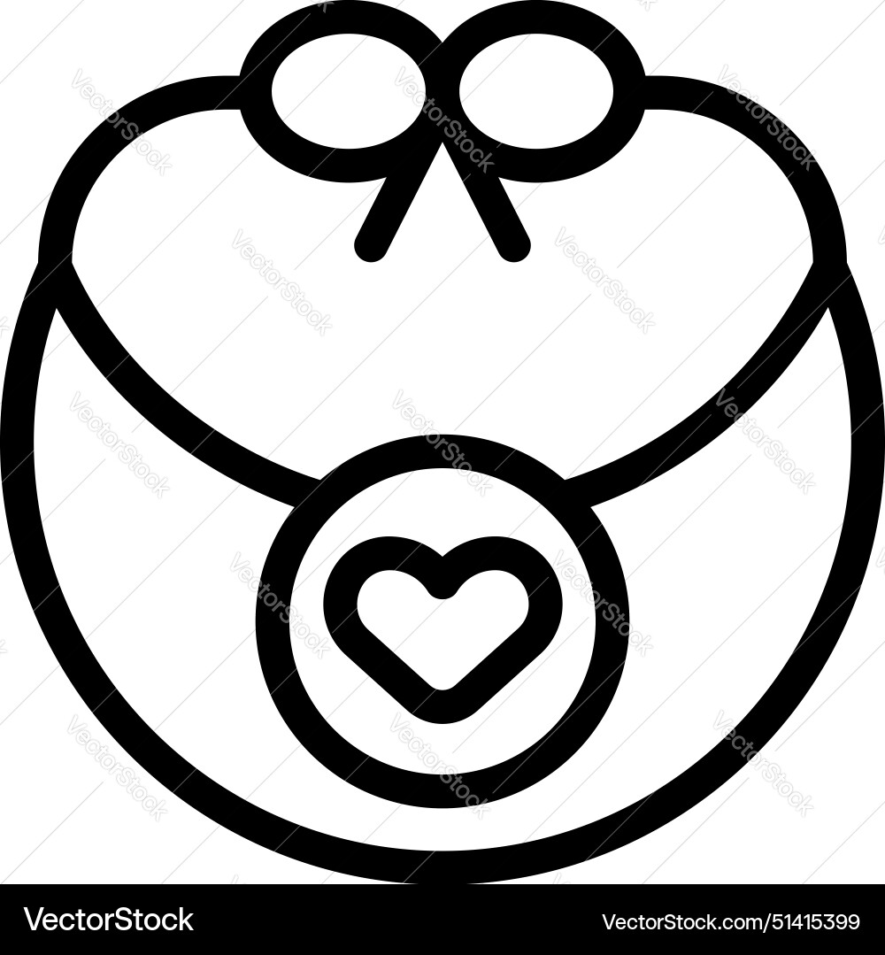 Heart locket necklace line art Royalty Free Vector Image