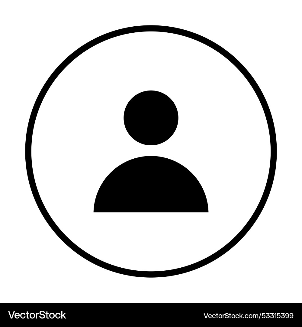 Minimalistic user profile icon in black and white Vector Image