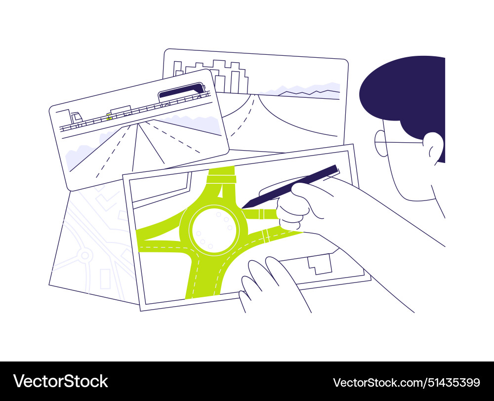 Road engineering abstract concept Royalty Free Vector Image