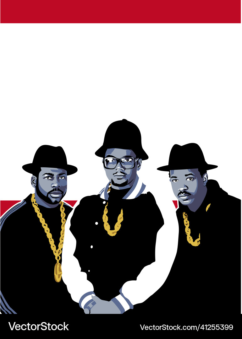 Run-DMC Group Portrait Royalty Free Vector Image