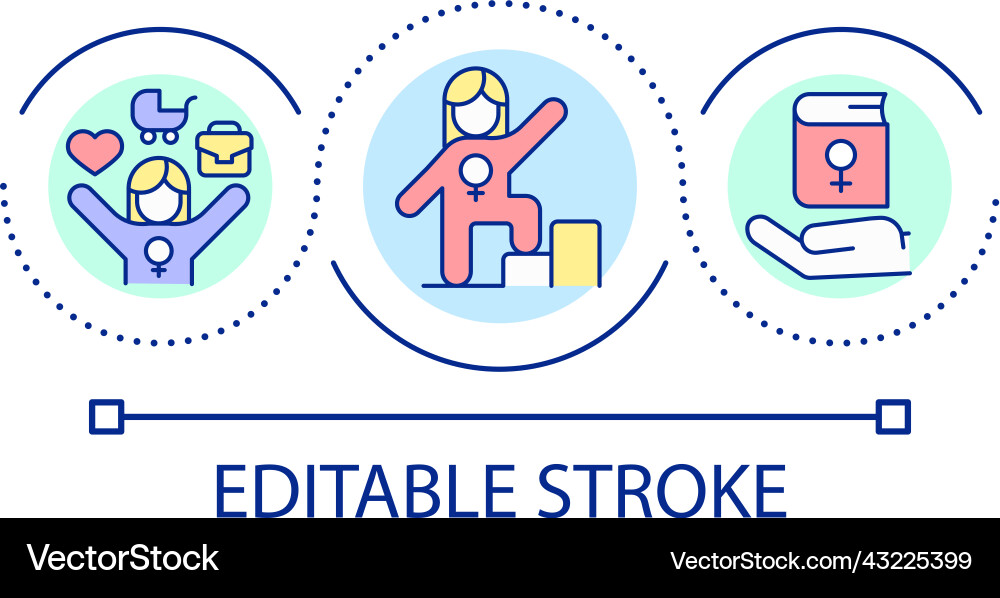 Women empowerment loop concept icon Royalty Free Vector