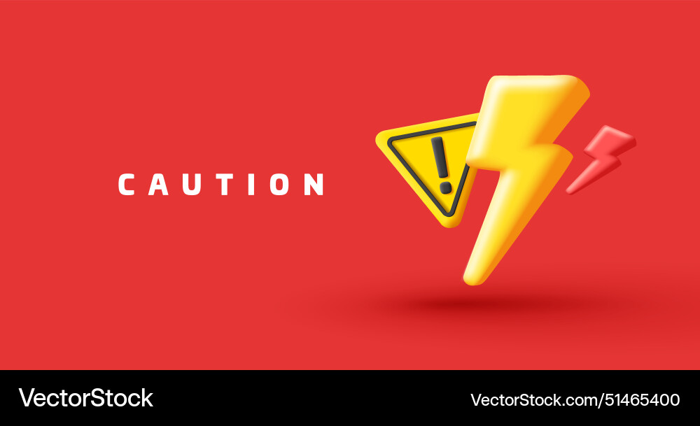 3d high voltage icon danger electric hazard sign Vector Image