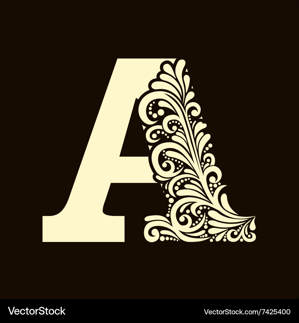 Baroque Capital A Monogram – Royalty-Free Vector | VectorStock