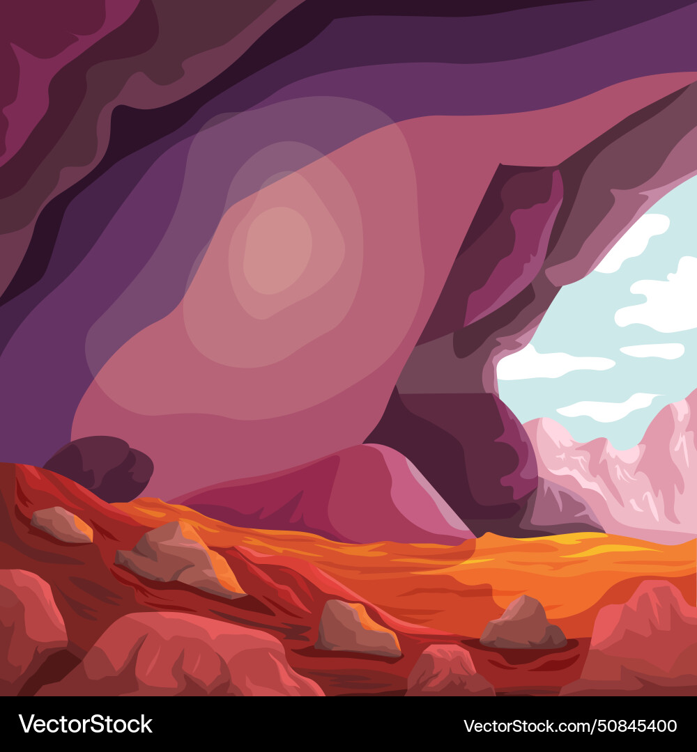 Caves landscape jesus empty tomb cave inside Vector Image