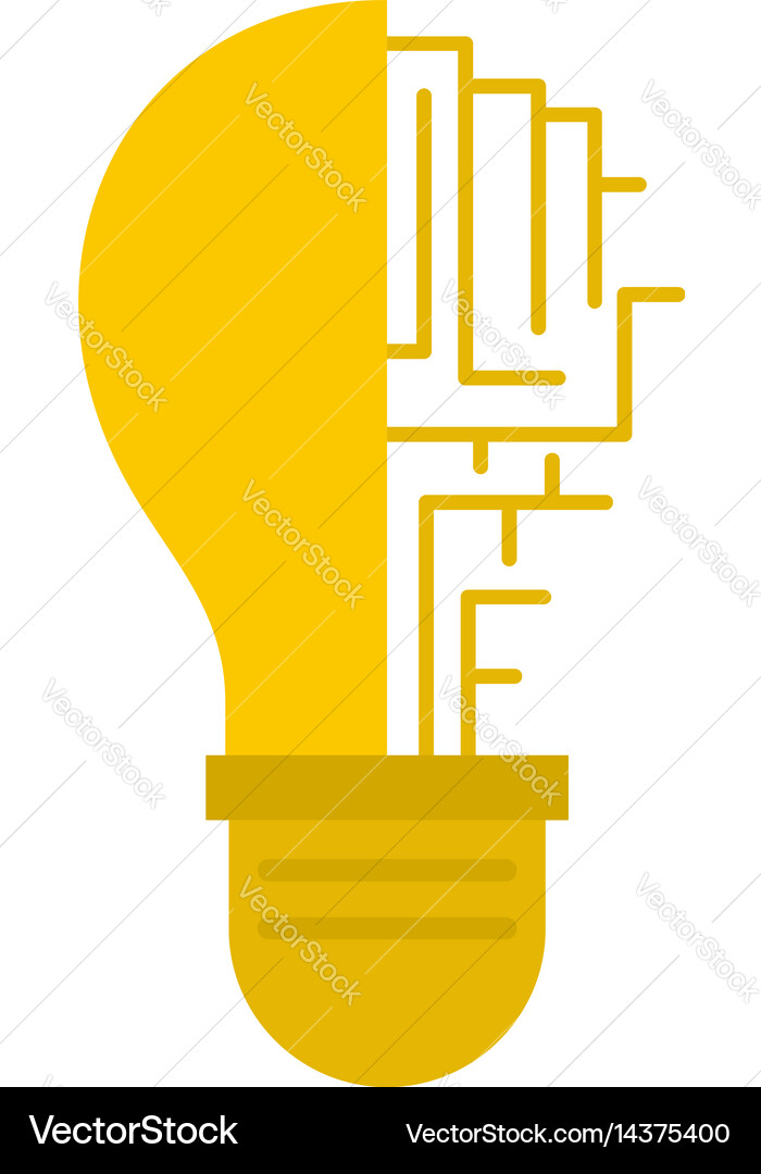 Circuit board inside light bulb icon isolated Vector Image