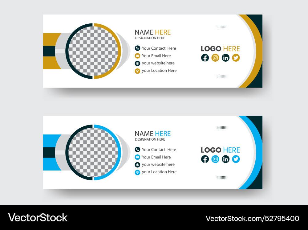 Creative email signature design a sleek Royalty Free Vector